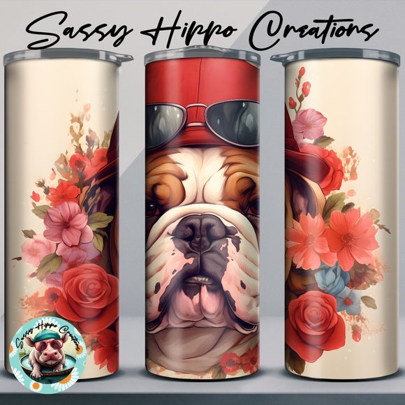 Sassy Hippo Creations | Dining | Skinny Tumbler English Bulldog Puppy ...